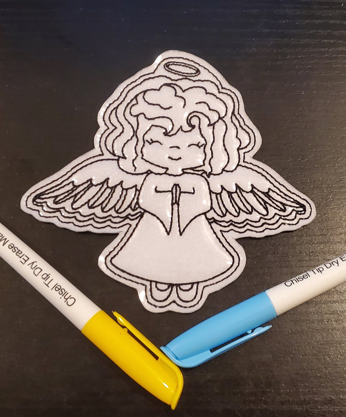 Christmas Angel Doodle Friend / Coloring Dolls / Reusable Coloring / D ...